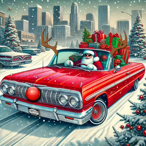 Santa’s Sleigh Lowrider – Holiday Impala Cheer - Infamouz Car Club